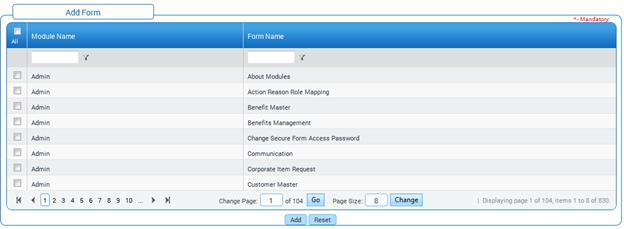 Form Module Mapping