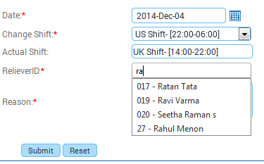 Shift Change Request